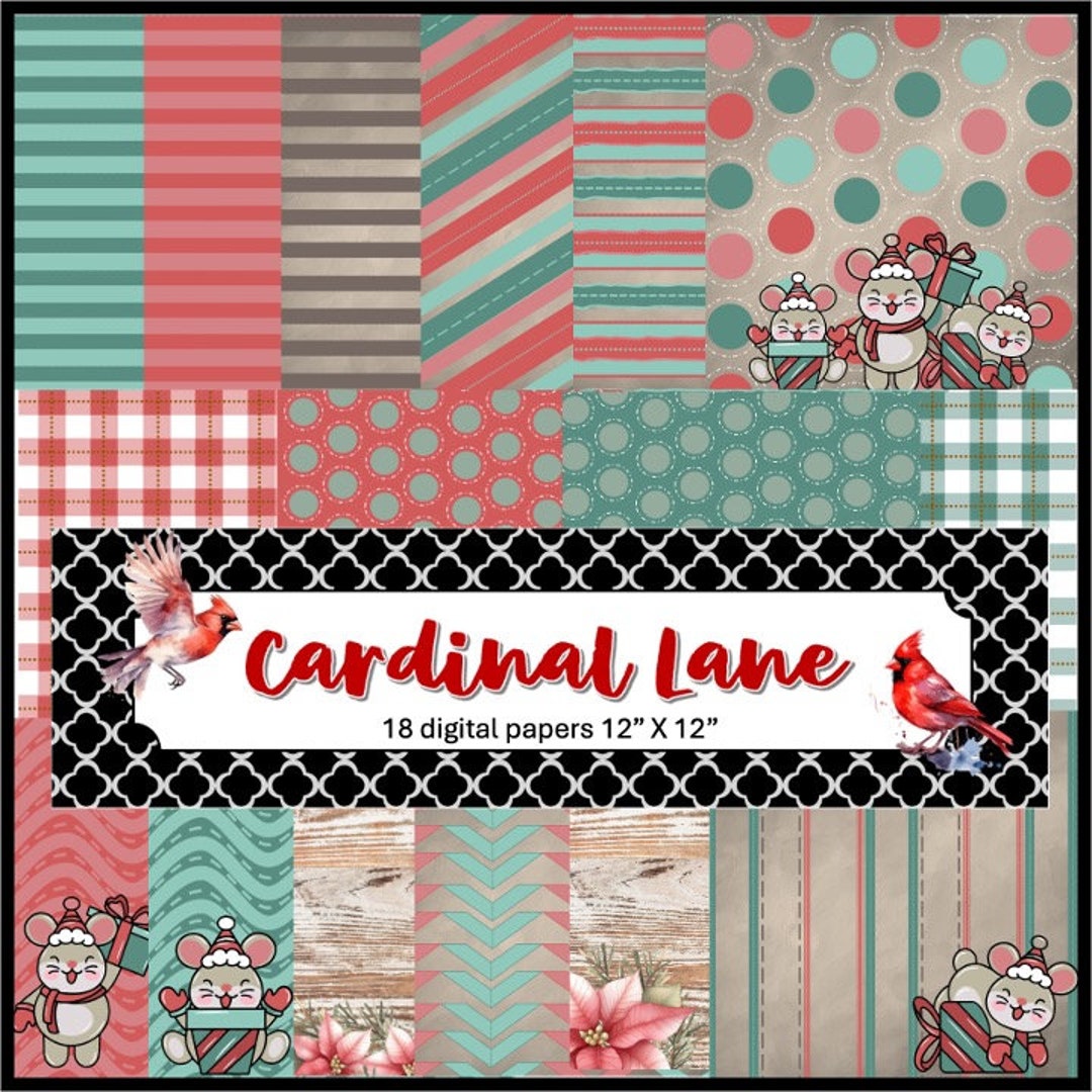 Christmas Digital Scrapbook Paper - Etsy