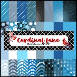 Blue Digital Scrapbook Paper - Etsy