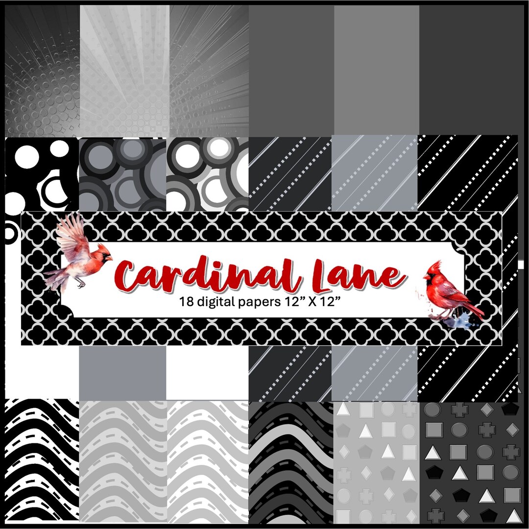 Black and White Digital Scrapbook Paper - Etsy