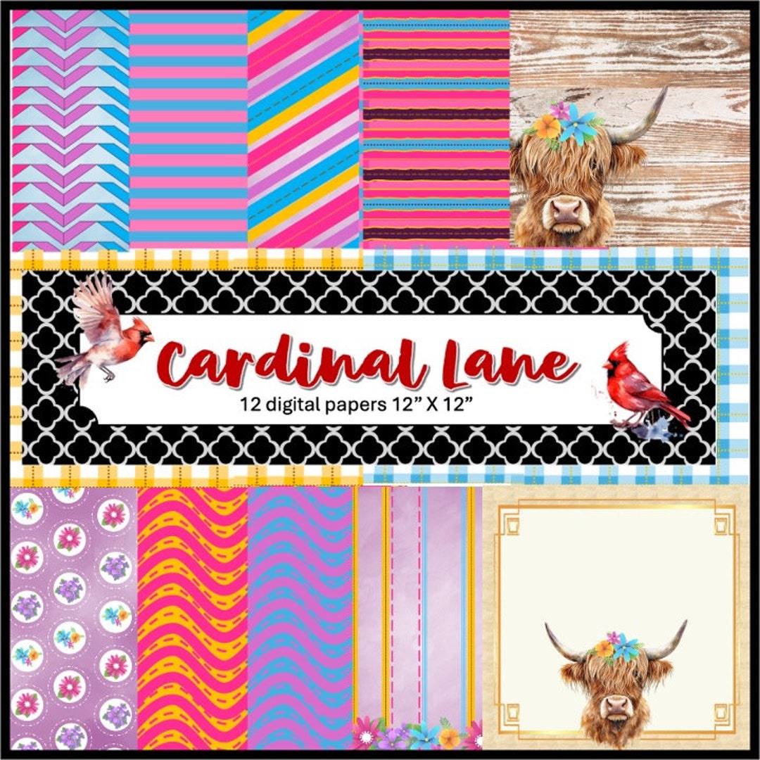 Highland Cow Digital Scrapbook Paper - Etsy