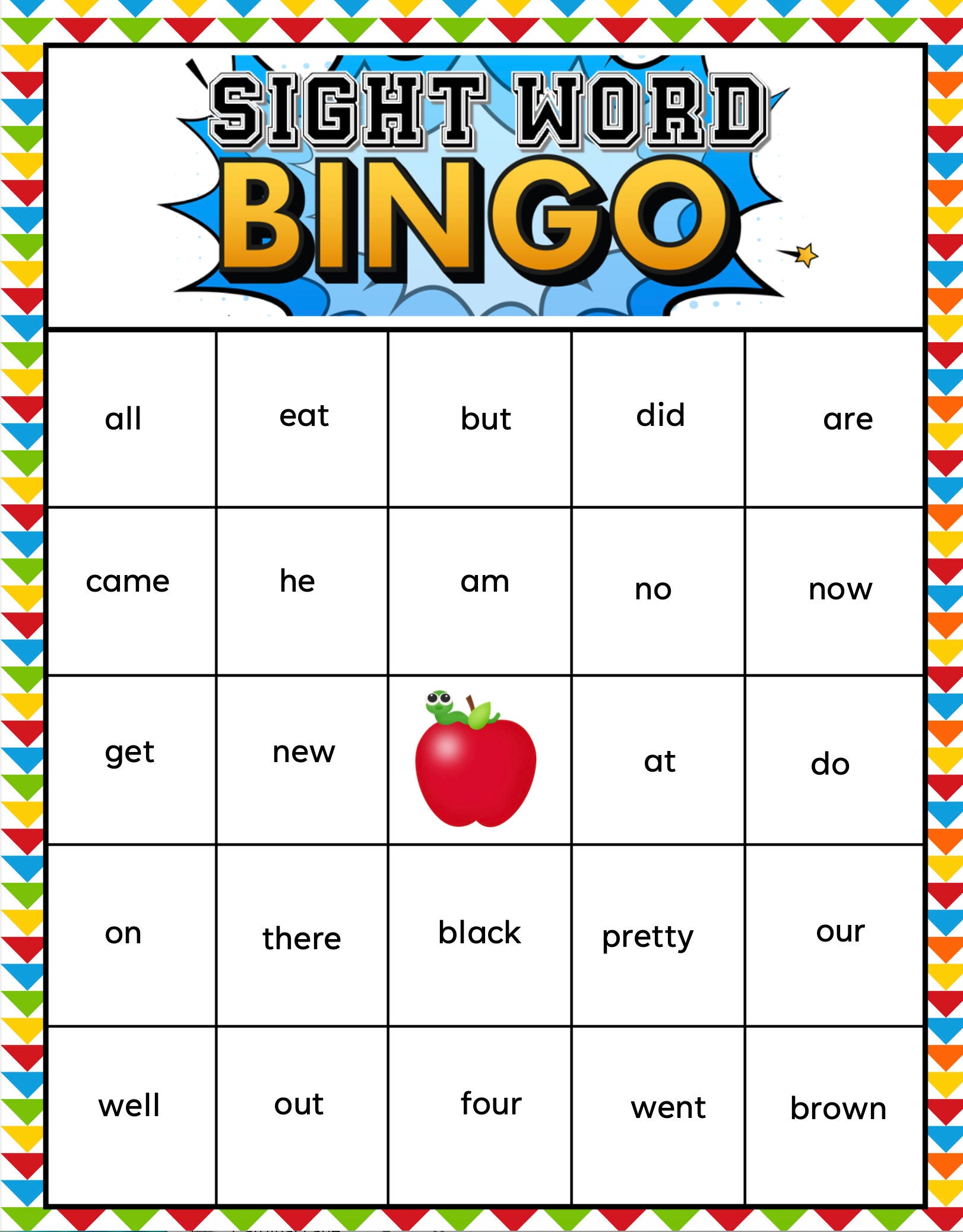 Sight Word Bingo Game - 3rd Grade Dolch List - Etsy