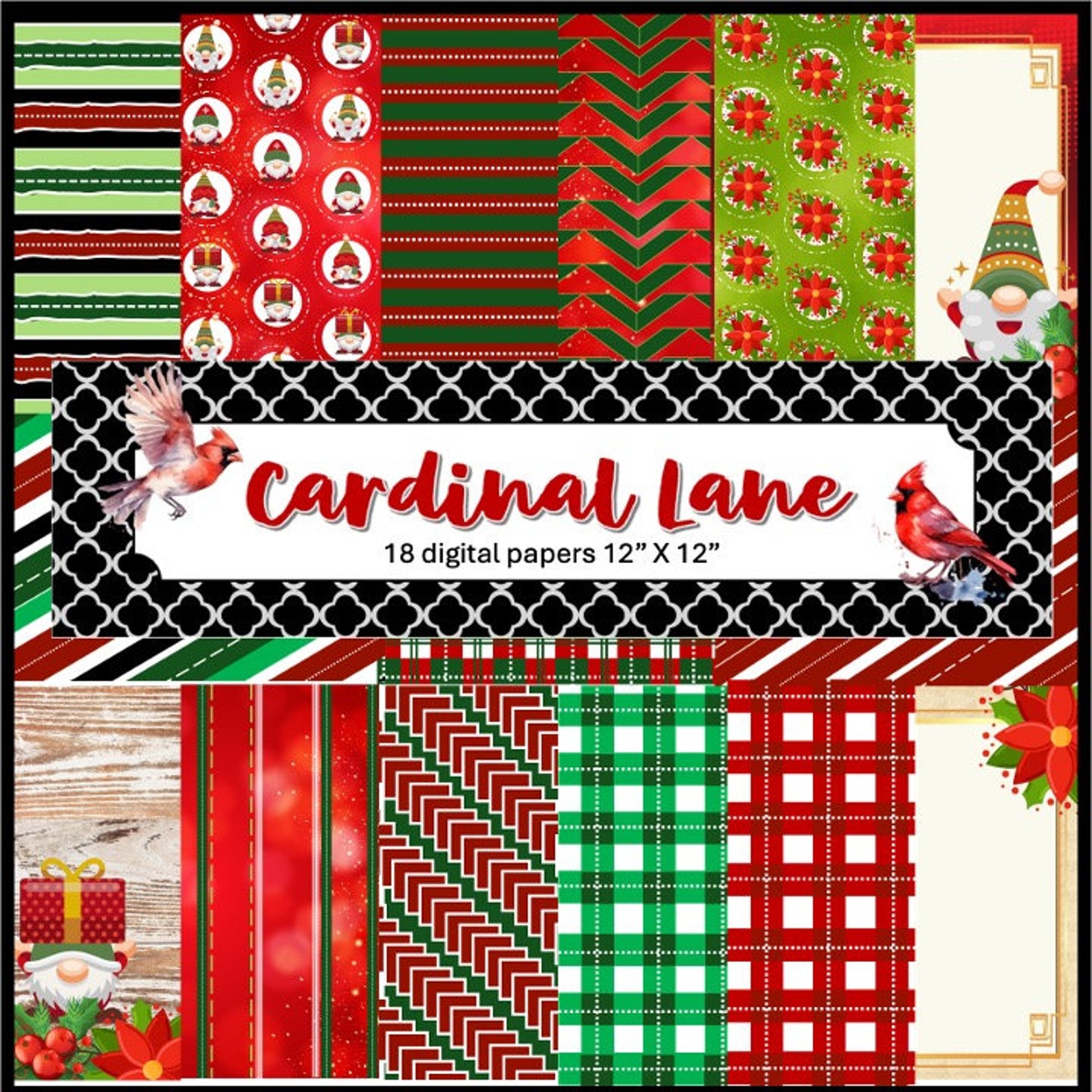 Christmas Digital Scrapbook Paper - Etsy