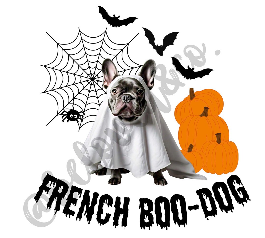 French Boo Dog PNG - Etsy