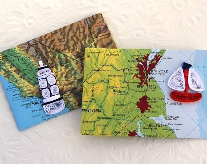 Paper Quilling Envelopes Map Atlas-mini-small-gift Card - Etsy