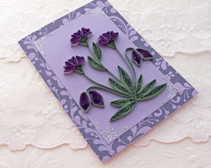 Paper Quilling Greeting Card Paper Quilled Purple and Lavender ...