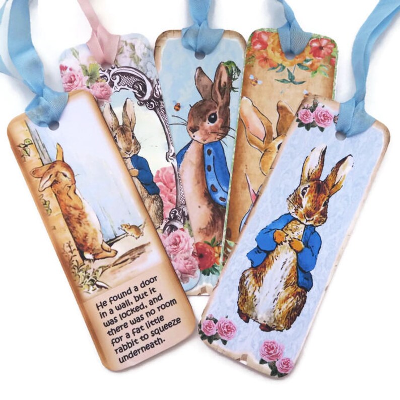 Bookmarks Peter Rabbit Vintage Retro Tag Paper Bookmark | Etsy
