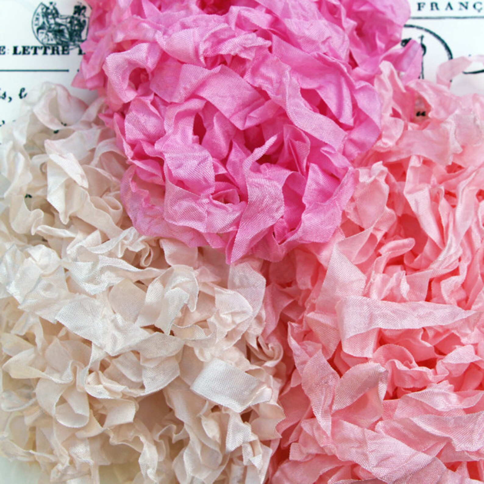 Seam Bindingribbon Scrunchedshabby Ribboncrinkled - Etsy