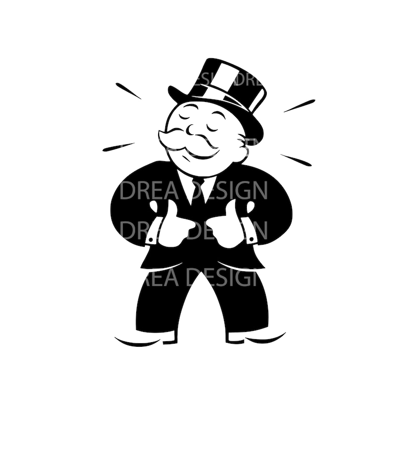 Monopoly Man SVG Digital - Rich Money Bag Cut File, SVG, PNG, Pdf ...