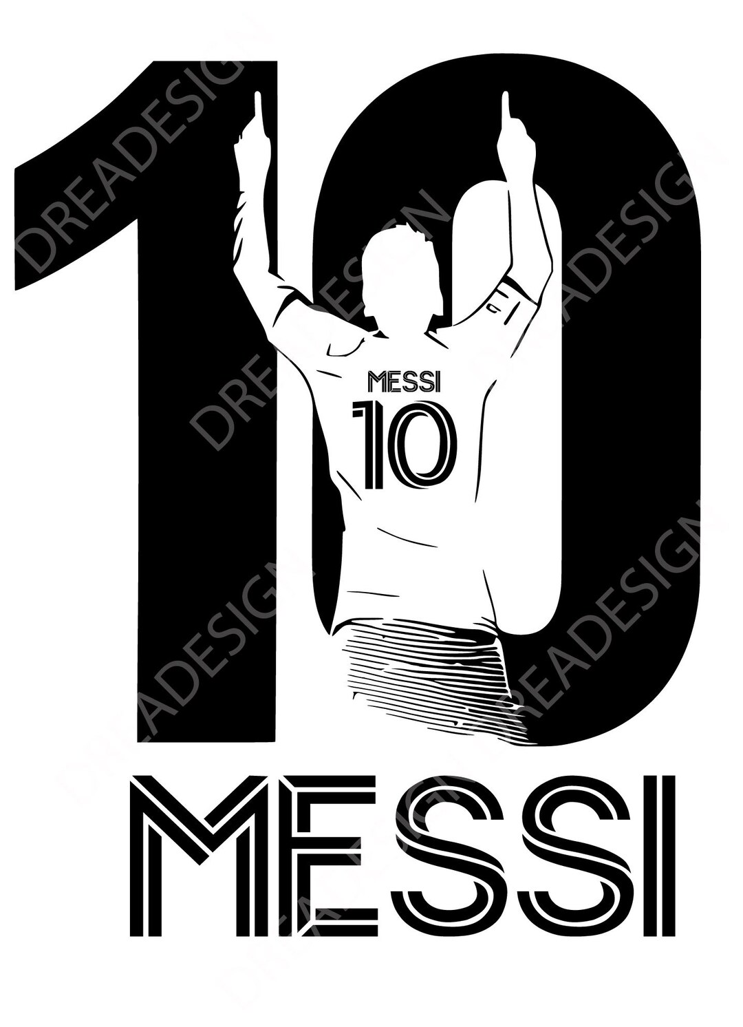 Lionel Messi SVG PNG EPS Pdf, Clipart Vector Graphics for Wall Art, T ...