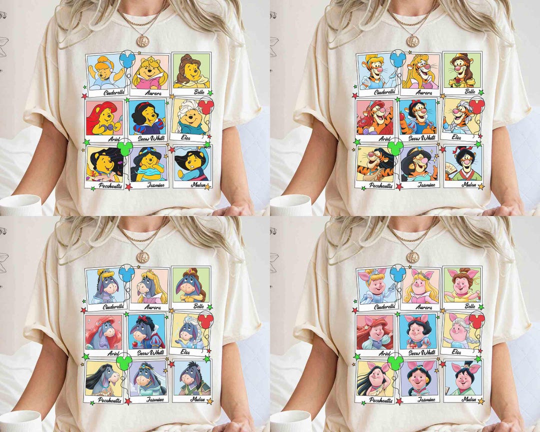 Winnie the Pooh Disney Princess T-shirt, Pooh Bear & Friends Tee ...