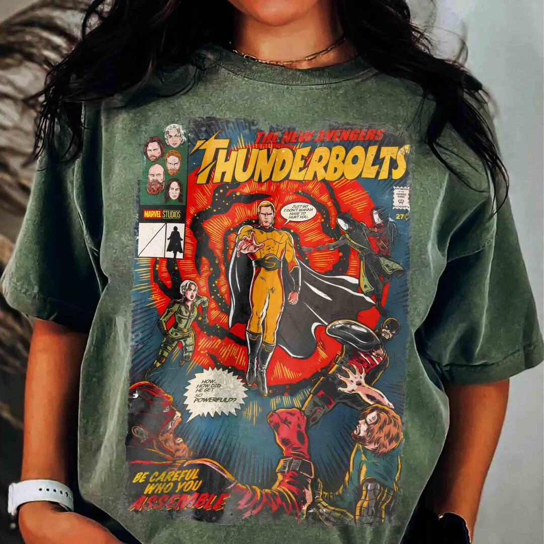 Vintage Marvel Thunderbolts Squad Comic Book Cover T-shirt, Marvel New ...