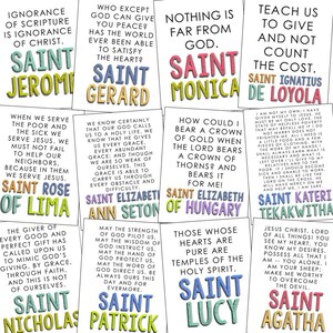 Catholic Saints Quote Posters for Kids | Homeschool Saints Unit Study ...