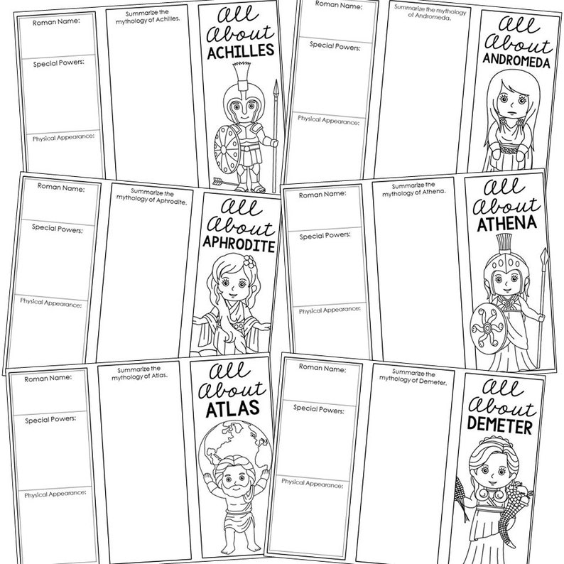 Greek Mythology Brochure Research Projects for Kids | Homeschool ...