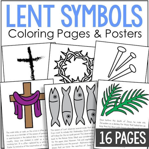 Christian Symbols Coloring - Etsy