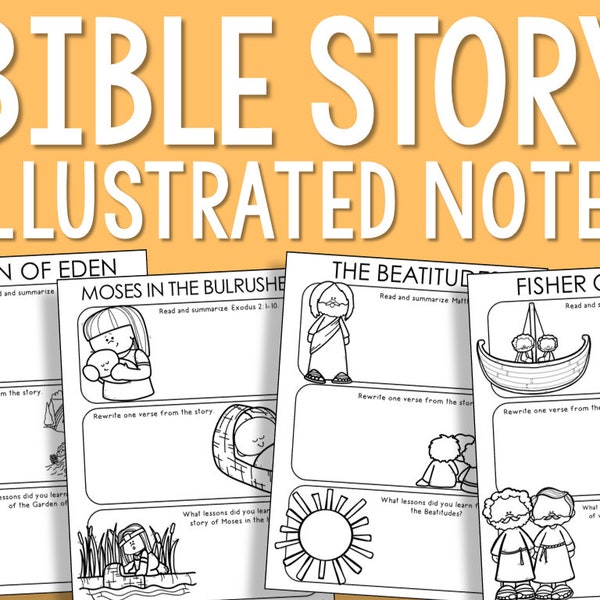 Bible Story Worksheets - Etsy