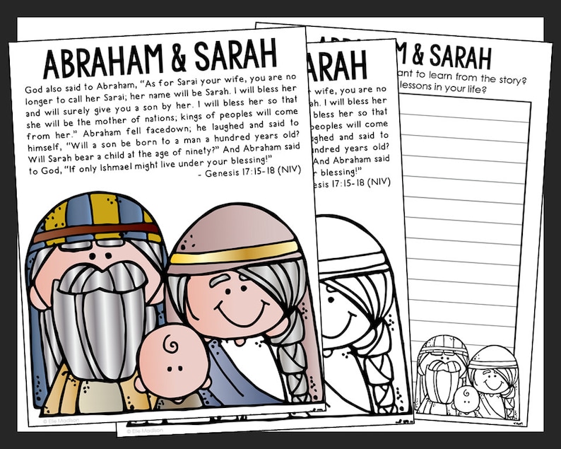 Abraham and Sarah Bible Story Coloring Page | Homeschool Bible Study ...