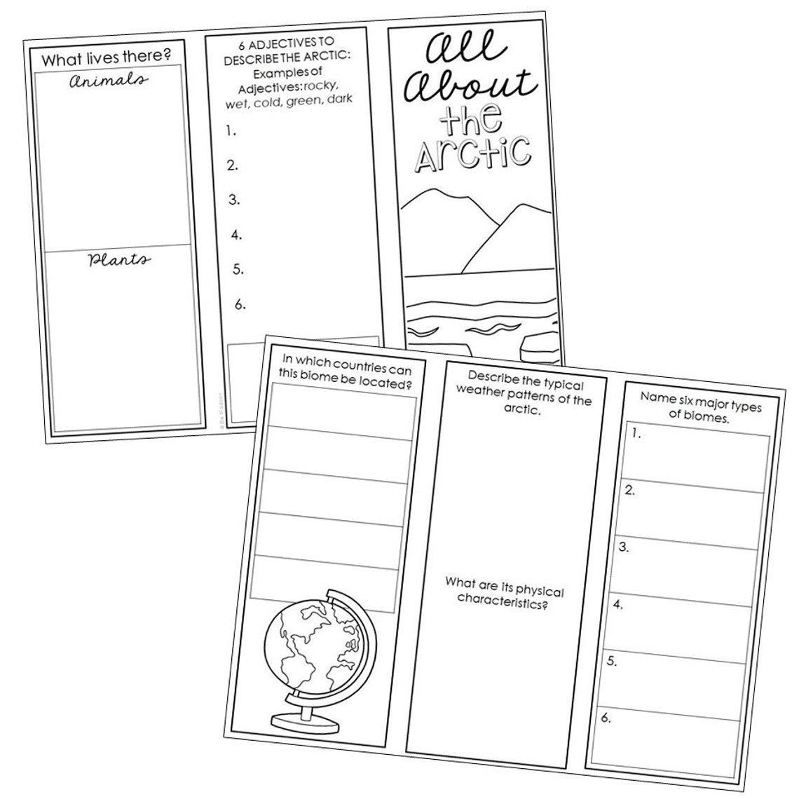 Biomes and Landforms for Kids Brochure Templates | Homeschool Worksheet Printables | Earth ...