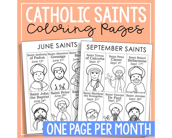 CATHOLIC SAINTS of the MONTH Coloring Pages All Saints Day - Etsy Canada