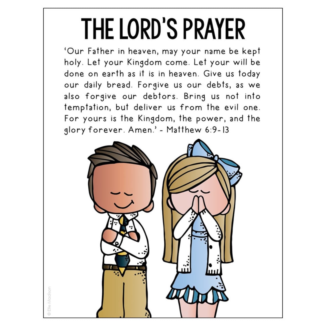 The Lord's Prayer for Kids Coloring Page | Sunday School Bible Activity ...