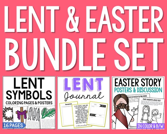 LENT and EASTER BUNDLE Coloring Pages Posters Church for | Etsy