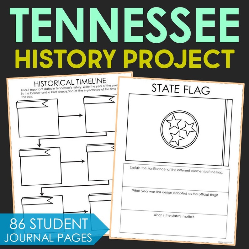 TENNESSEE Social Studies State History Project Homeschool - Etsy