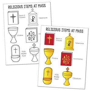 CATHOLIC MASS for Kids Coloring Pages Activity | CCD Catechism Class ...