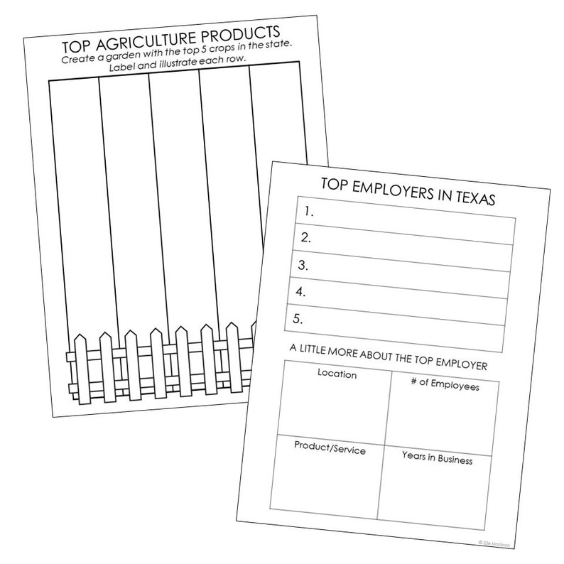 Texas State History Research Project for Kids: Printable Worksheets ...