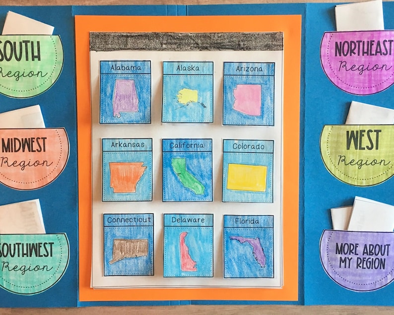 STATE CAPITALS Activity Interactive Notebook or Lapbook - Etsy