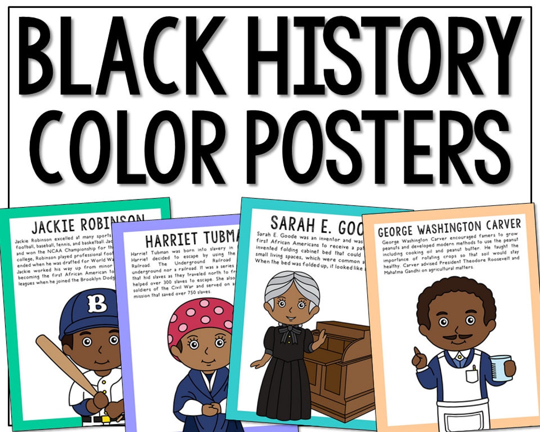 BLACK HISTORY MONTH Color Posters | Bulletin Board Classroom Decor ...