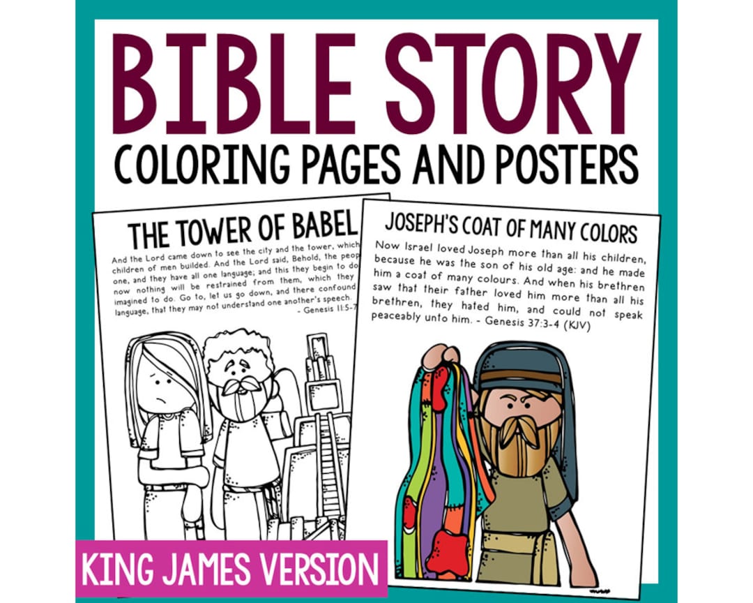BIBLE STORY Coloring Pages Activity King James Version KJV | Christian ...