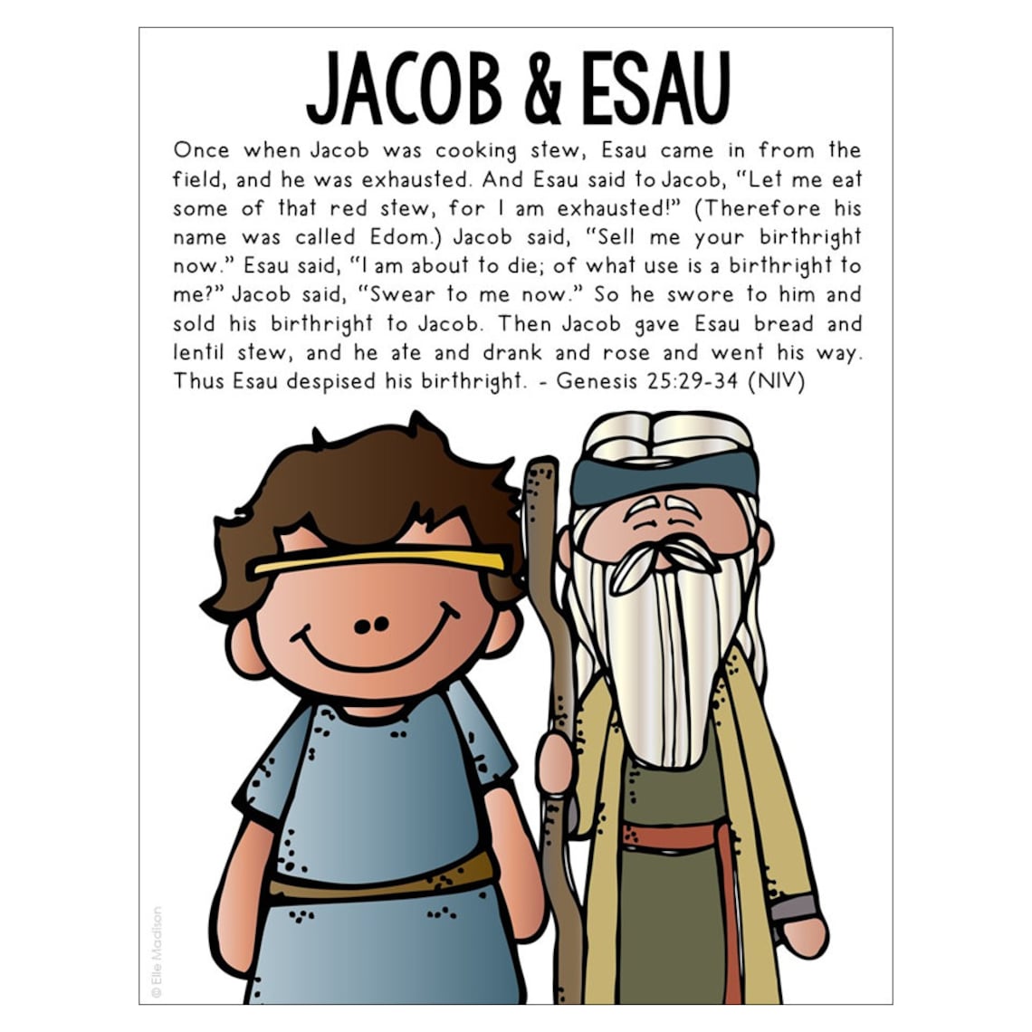 Jacob and Esau Bible Story Coloring Page for Kids | Homeschool Bible ...