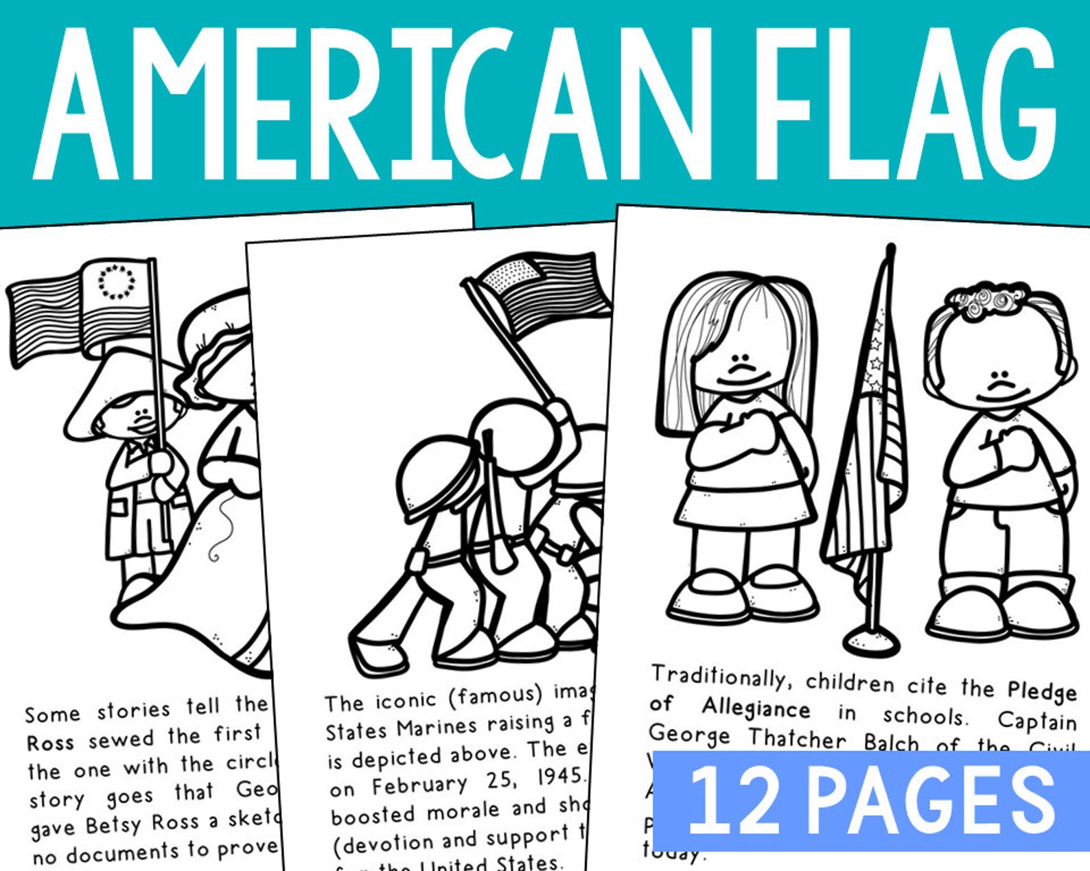 AMERICAN FLAG Social Studies Printables Homeschool - Etsy