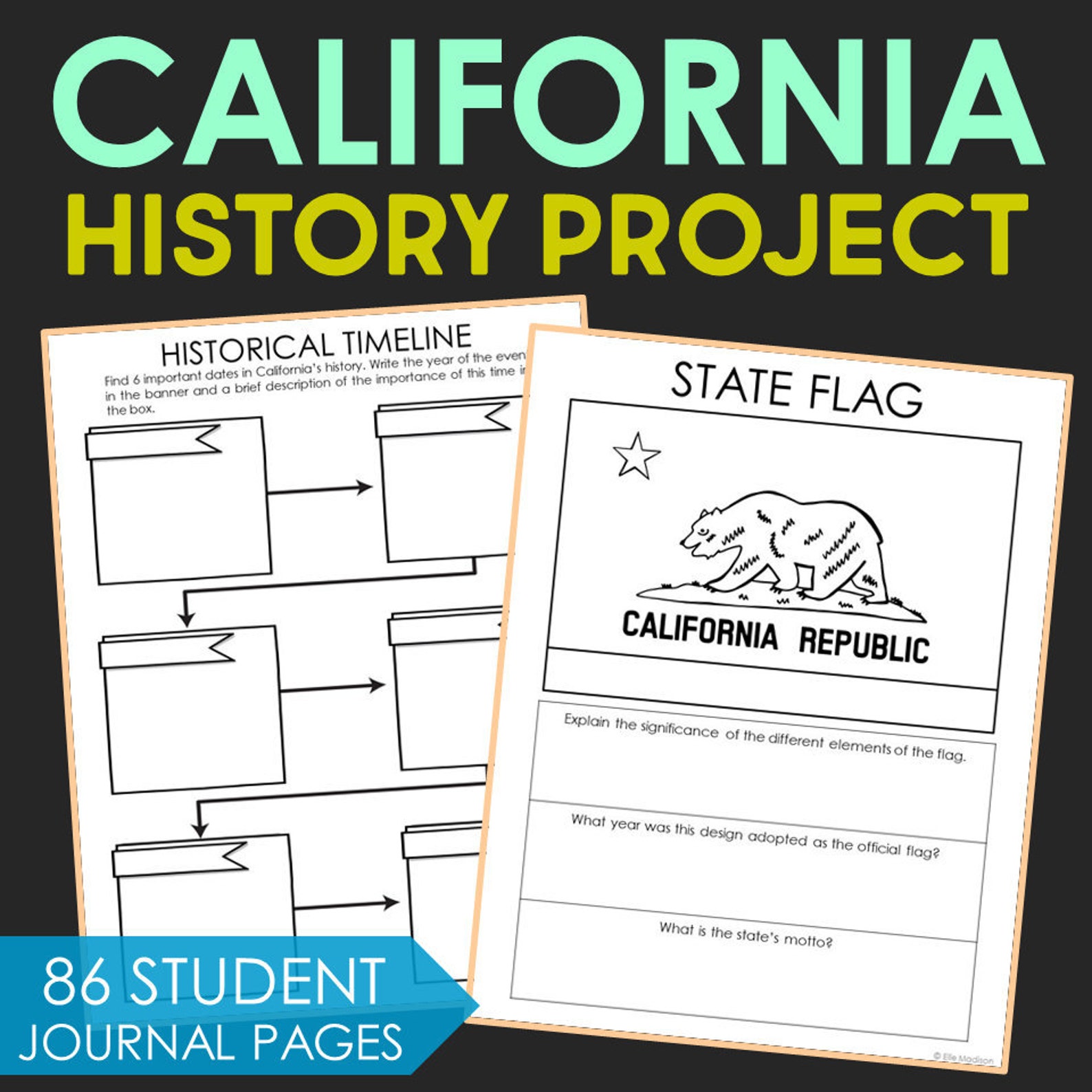 CALIFORNIA Social Studies State History Project Homeschool | Etsy
