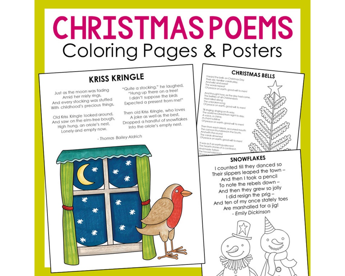 Christmas Poems for Kids Coloring Pages | Homeschool Holiday Unit Study ...