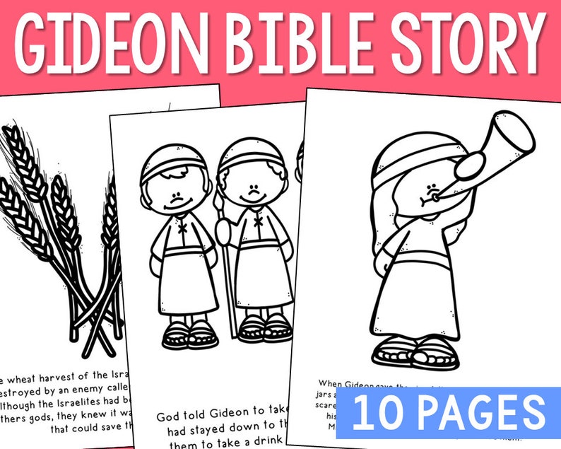 GIDEON Bible Story Activity Posters Christian Homeschool - Etsy