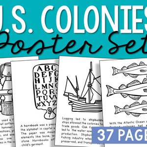 COLONIAL AMERICA Unit Study Social Studies Printables - Etsy