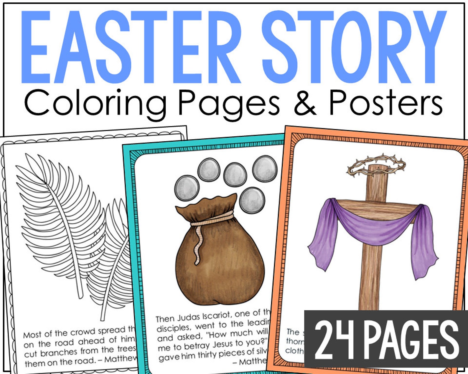 THE EASTER STORY Coloring Page Activity Homeschool Printable - Etsy