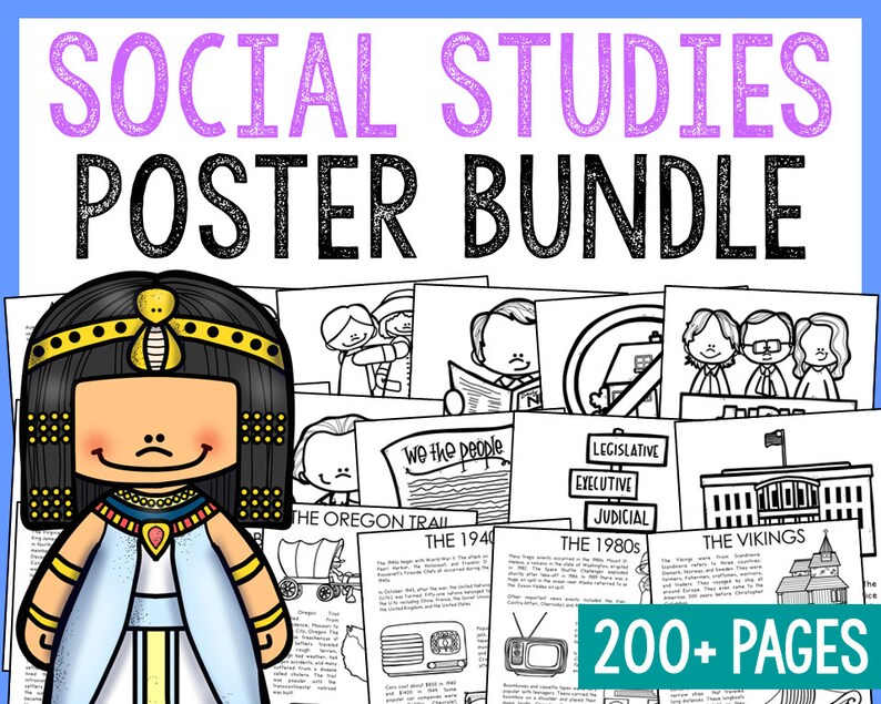 SOCIAL STUDIES Poster Set American and World History - Etsy