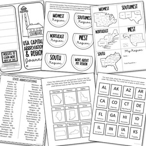 State Capitals Activity: Interactive Notebook & Lapbook (printable) - Etsy