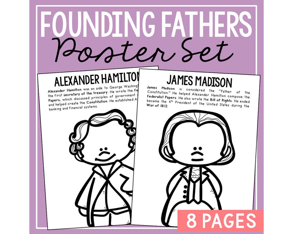Founding Fathers for Kids Poster Set | Homeschool Social Studies ...