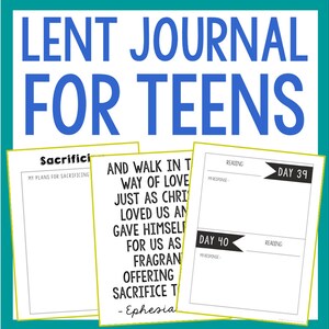 LENT JOURNAL for Teens | CCD | Catechism Christian Lesson Activity ...
