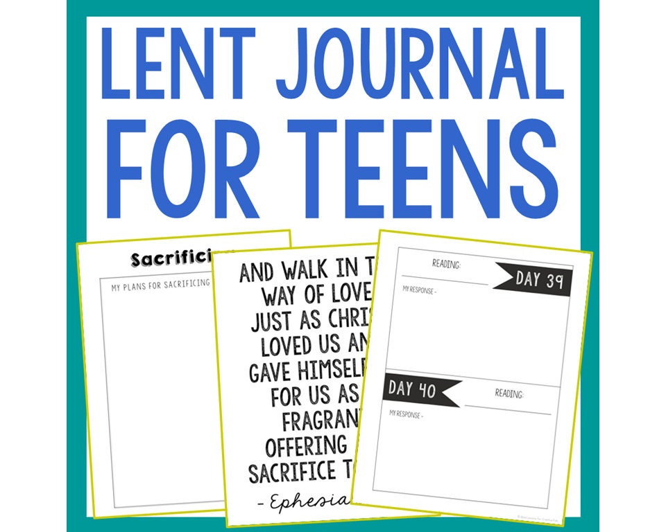 LENT JOURNAL for Teens CCD Catechism Christian Lesson Activity ...