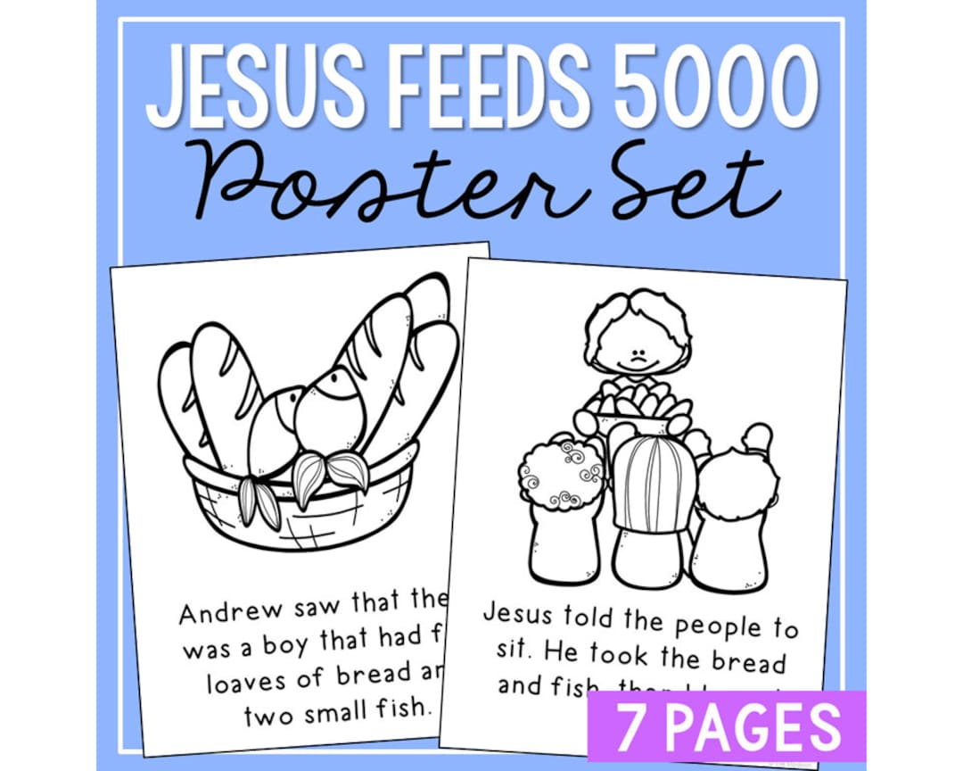 JESUS FEEDS THE 5000 Bible Story Activity Posters | Homeschool ...
