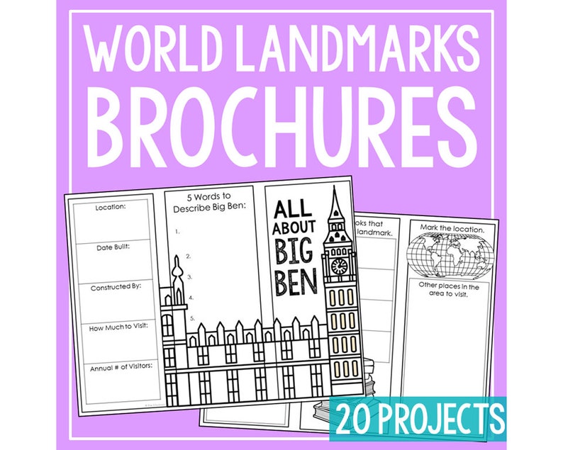World Landmarks Research Brochure Projects for Kids | Homeschool Social ...