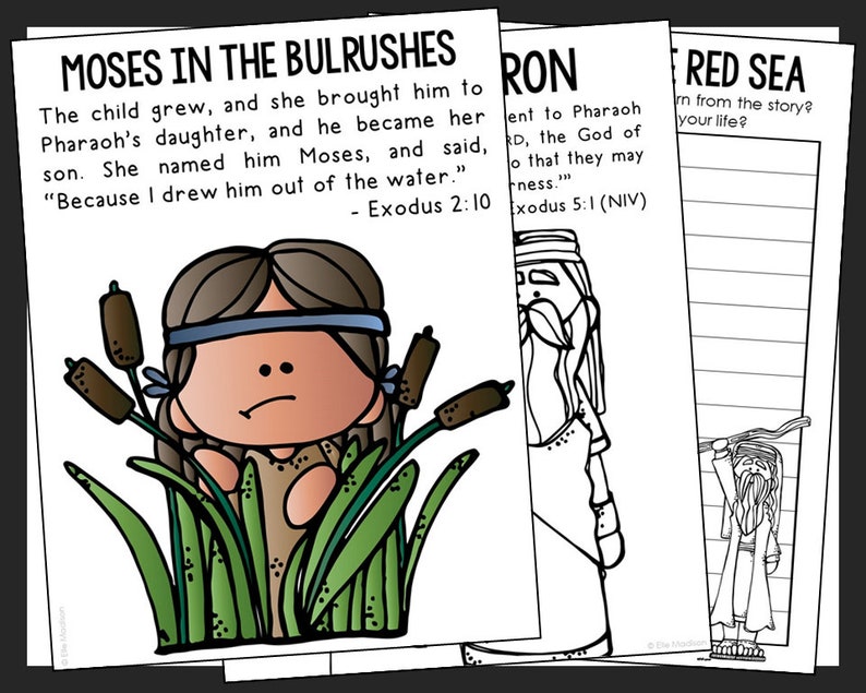 MOSES Bible Story Coloring Page Activity | Sunday School Lesson Plan ...