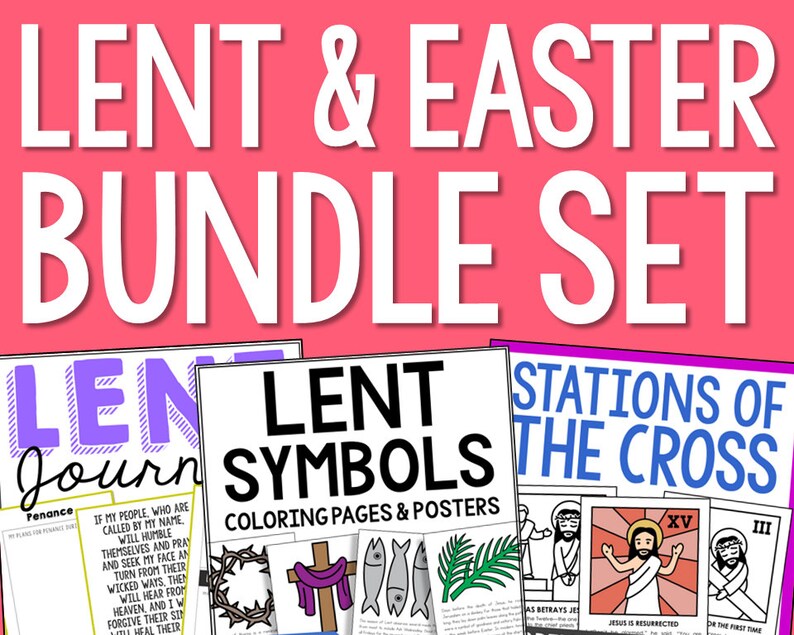 LENT and EASTER BUNDLE Coloring Pages Posters Catholic - Etsy Canada