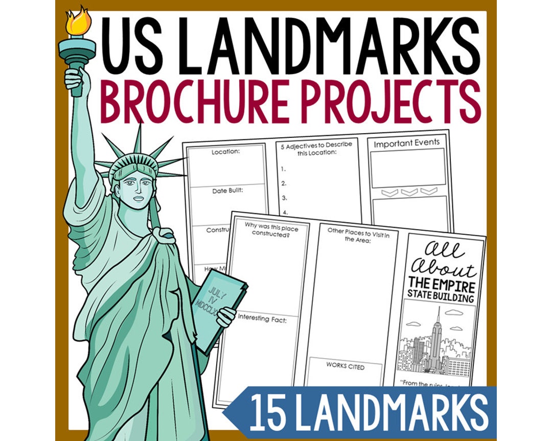 USA LANDMARKS Research Activity Projects | Social Studies Homeschool ...