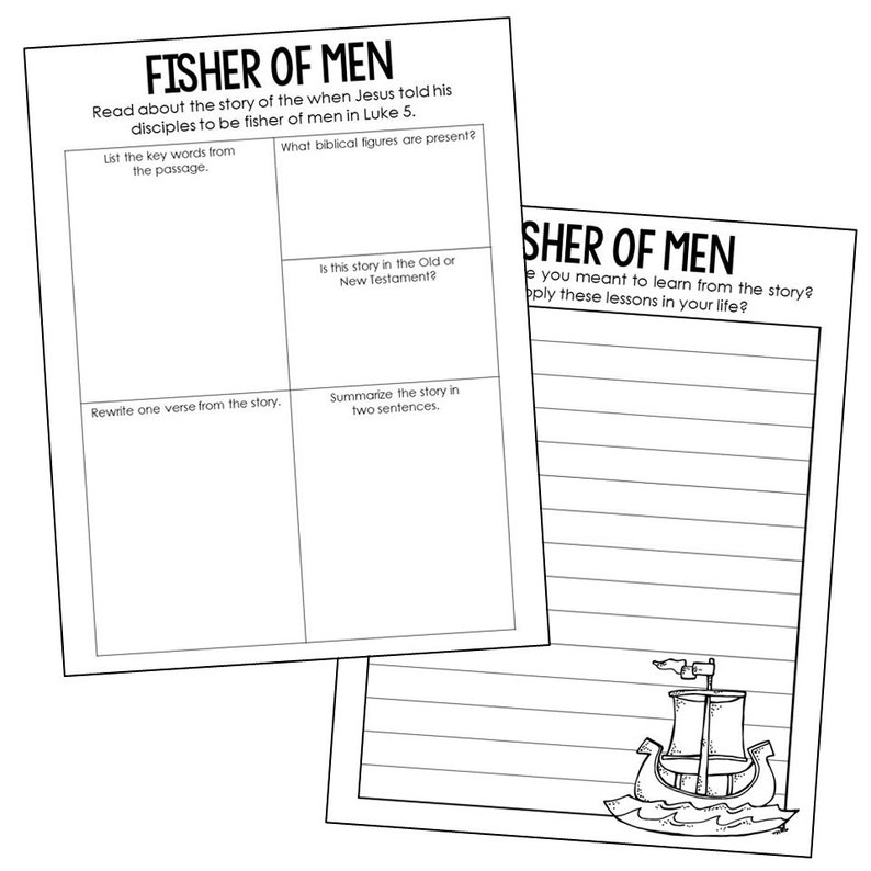 Fisher of Men Coloring Page Homeschool Bible Study Printable Worksheets ...
