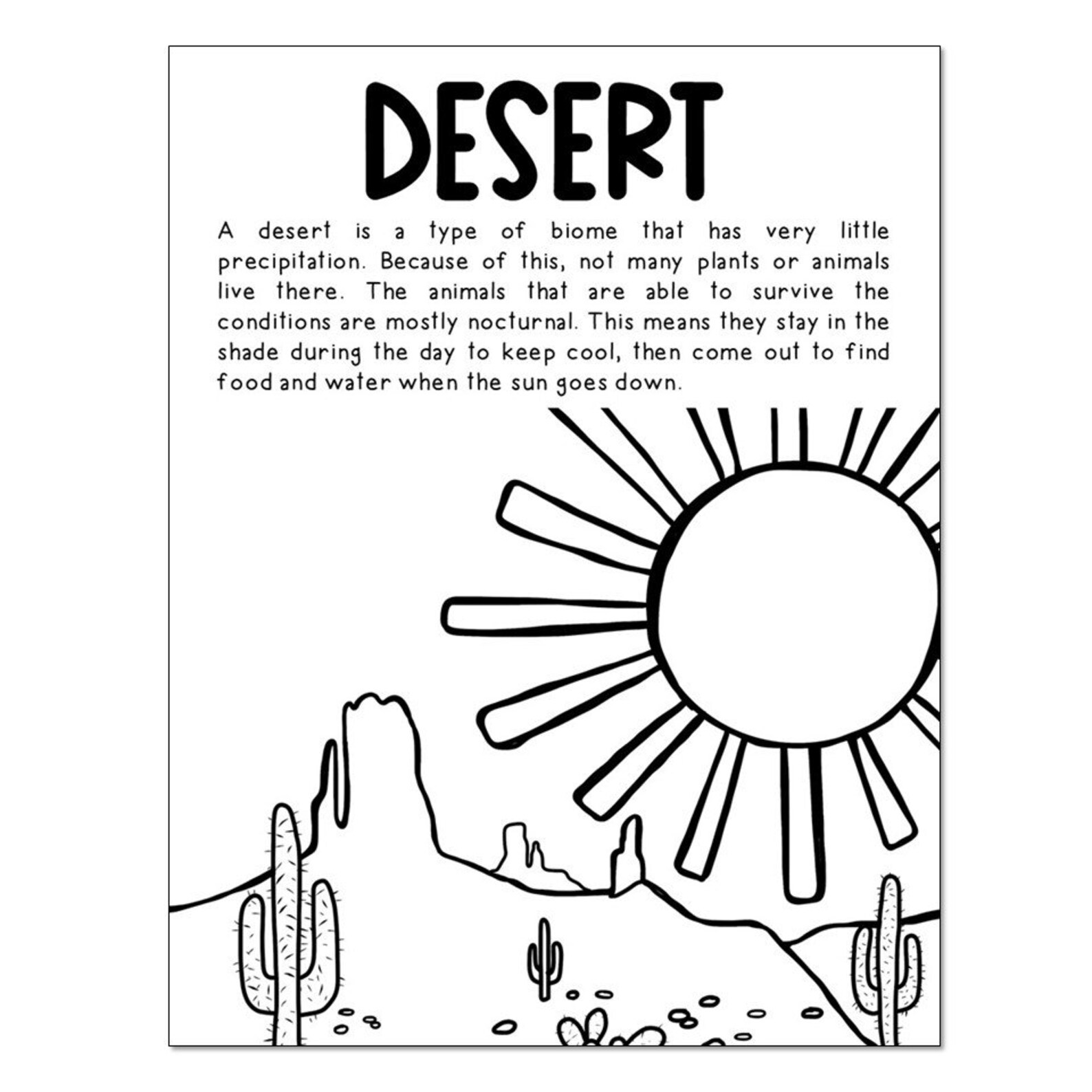 BIOMES ECOSYSTEMS LANDFORMS Science Coloring Pages Bulletin - Etsy