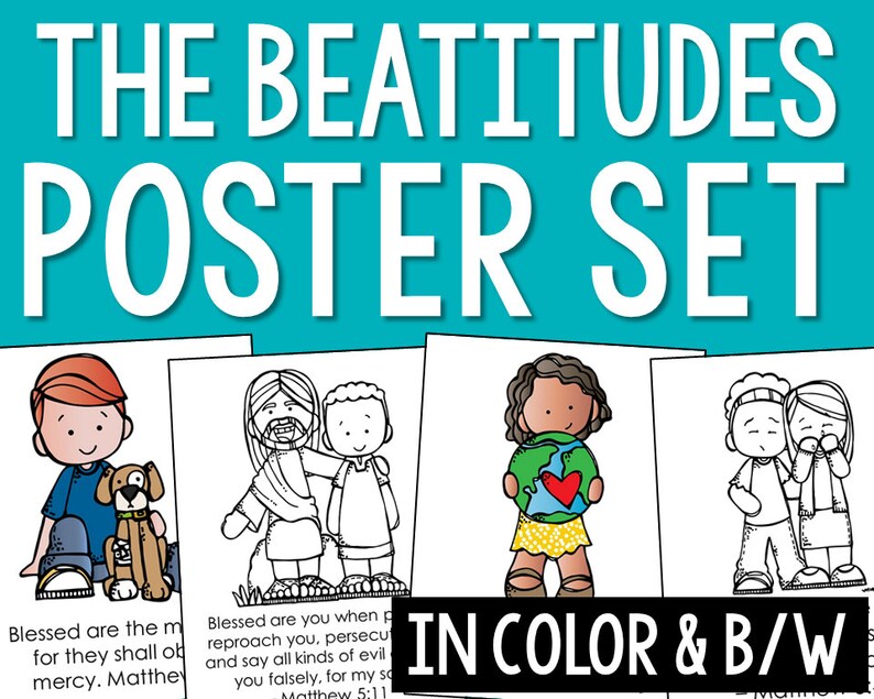THE BEATITUDES Bible Story Activity Posters Christian - Etsy